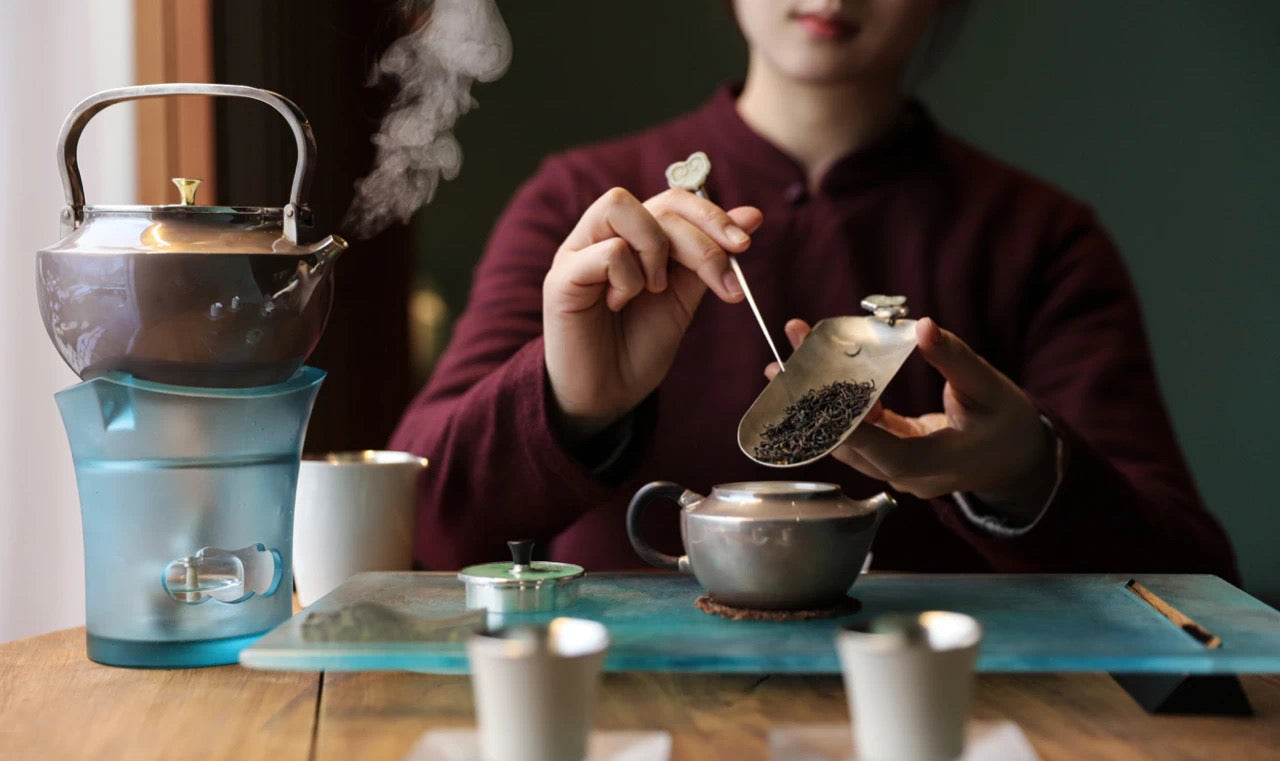 "Winter Boiling Snow" Xueji Seeking Plum pure silver kettle from Hangz ...